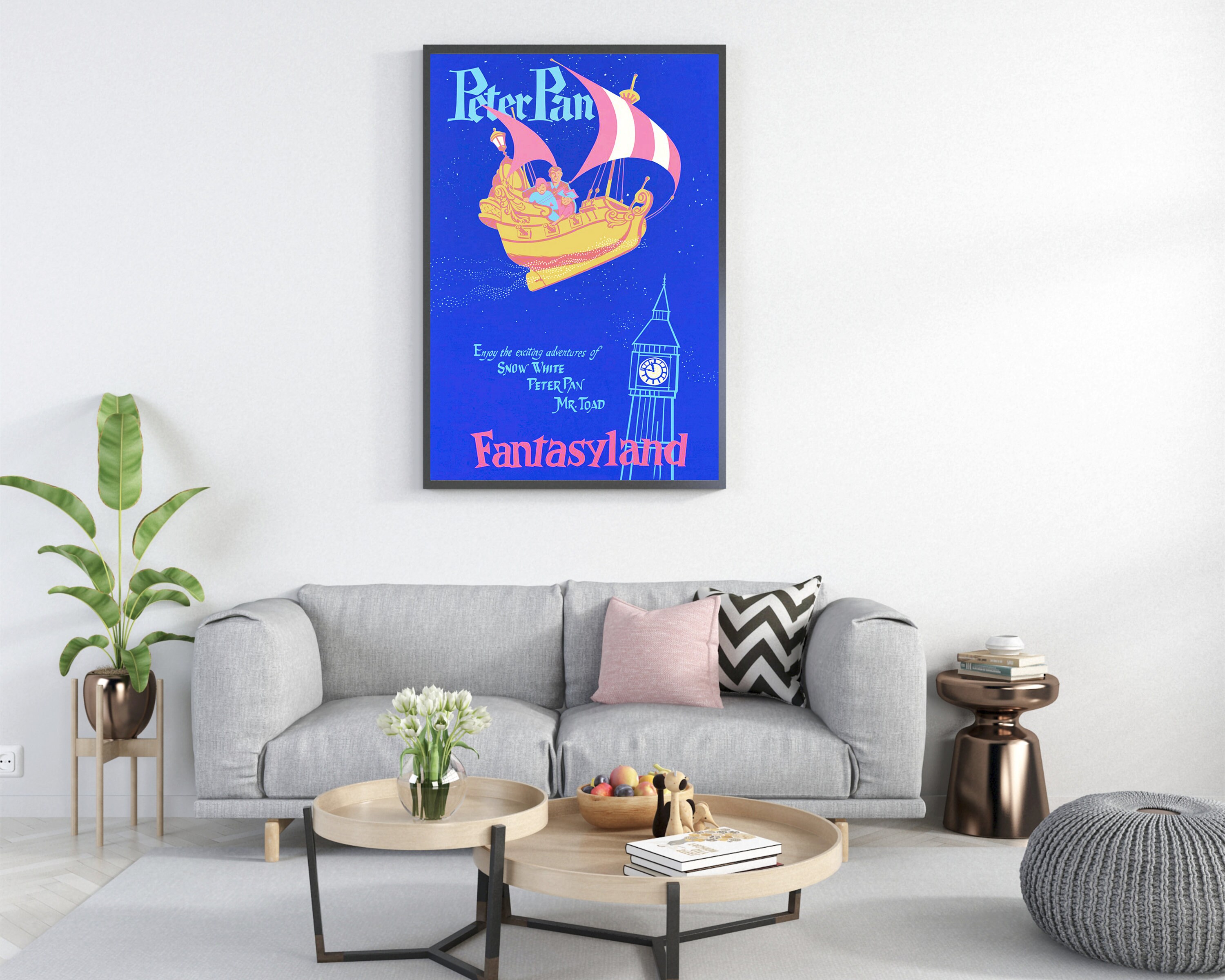 Peter Pans Flight Poster Vintage Poster DIY Printable Wall - Etsy