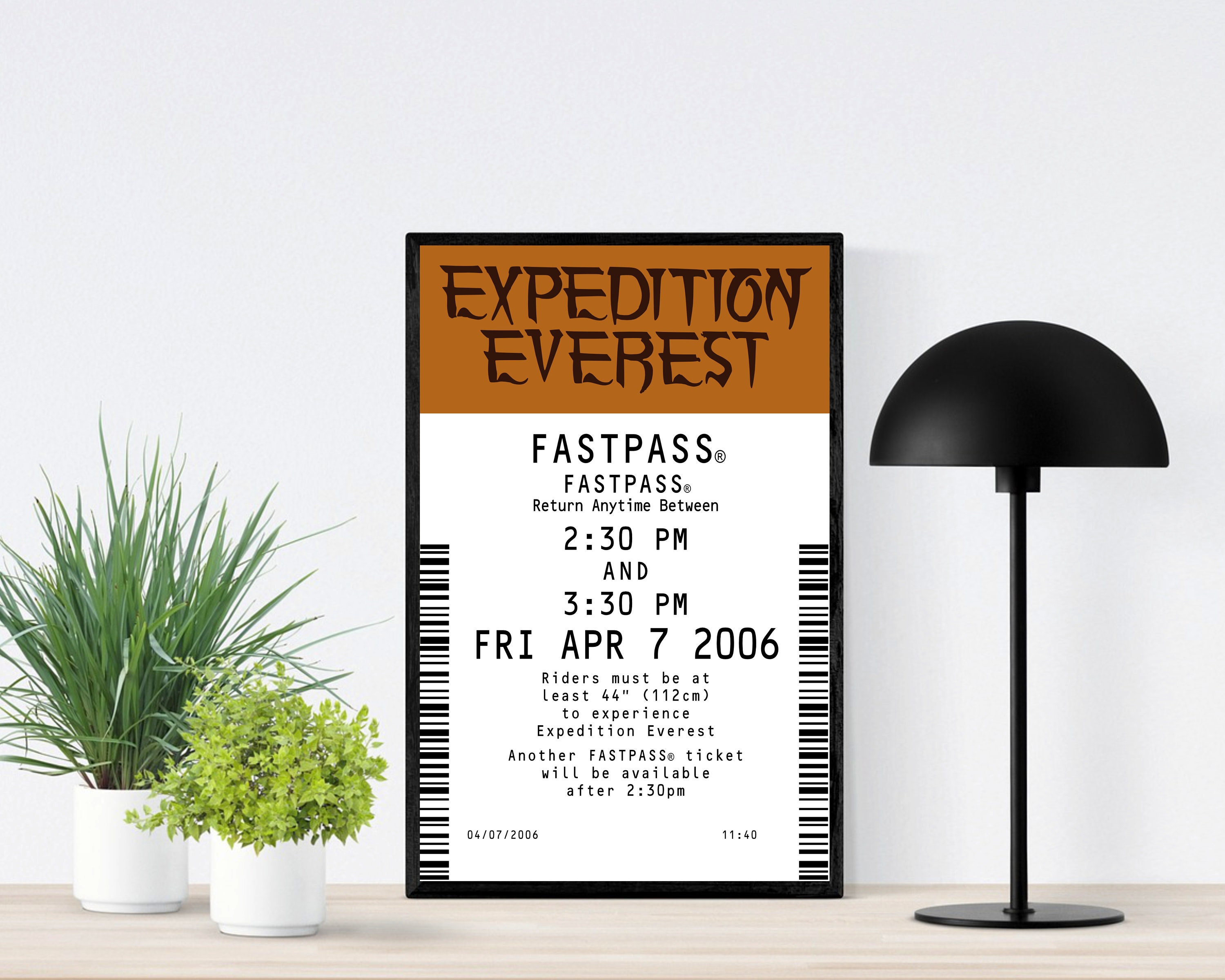 Expedition Everest Poster (fastpass Ticket) | DIY Ride Home Decor ...