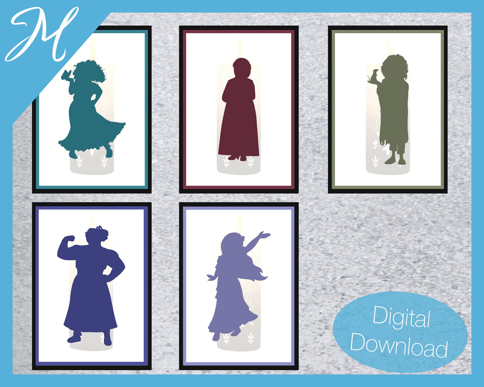 Encanto Poster Prints Set of 5 Printable Wall Art Movie Poster DIY Home ...