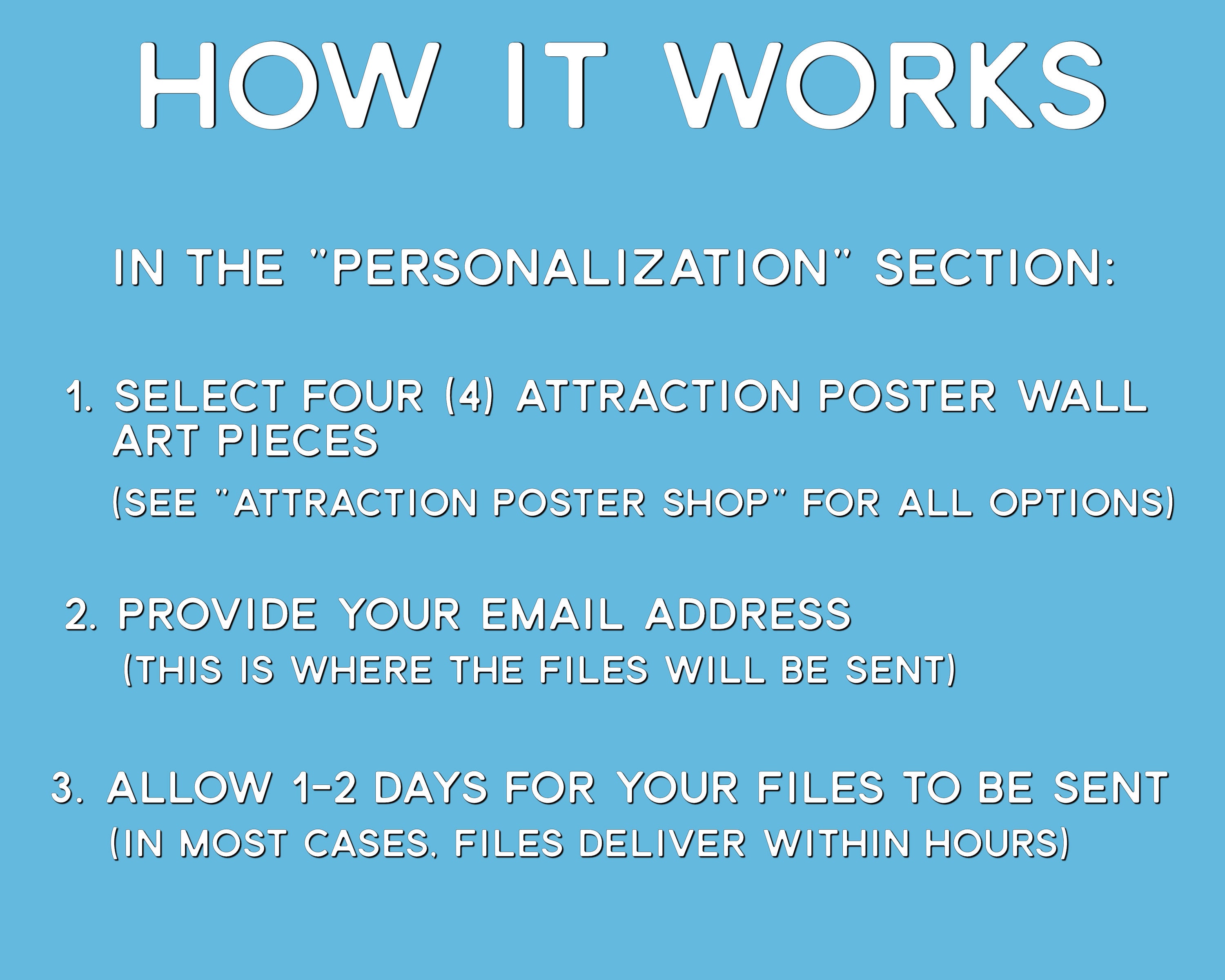 Build Your 4 Pack - Attraction Poster Bundle | Printable Wall Art ...