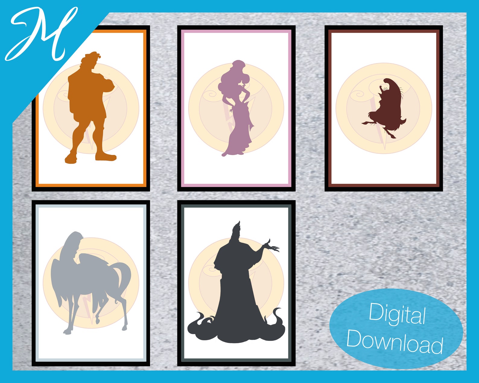 Hercules Poster Prints Set of 5 Printable Wall Art Movie - Etsy