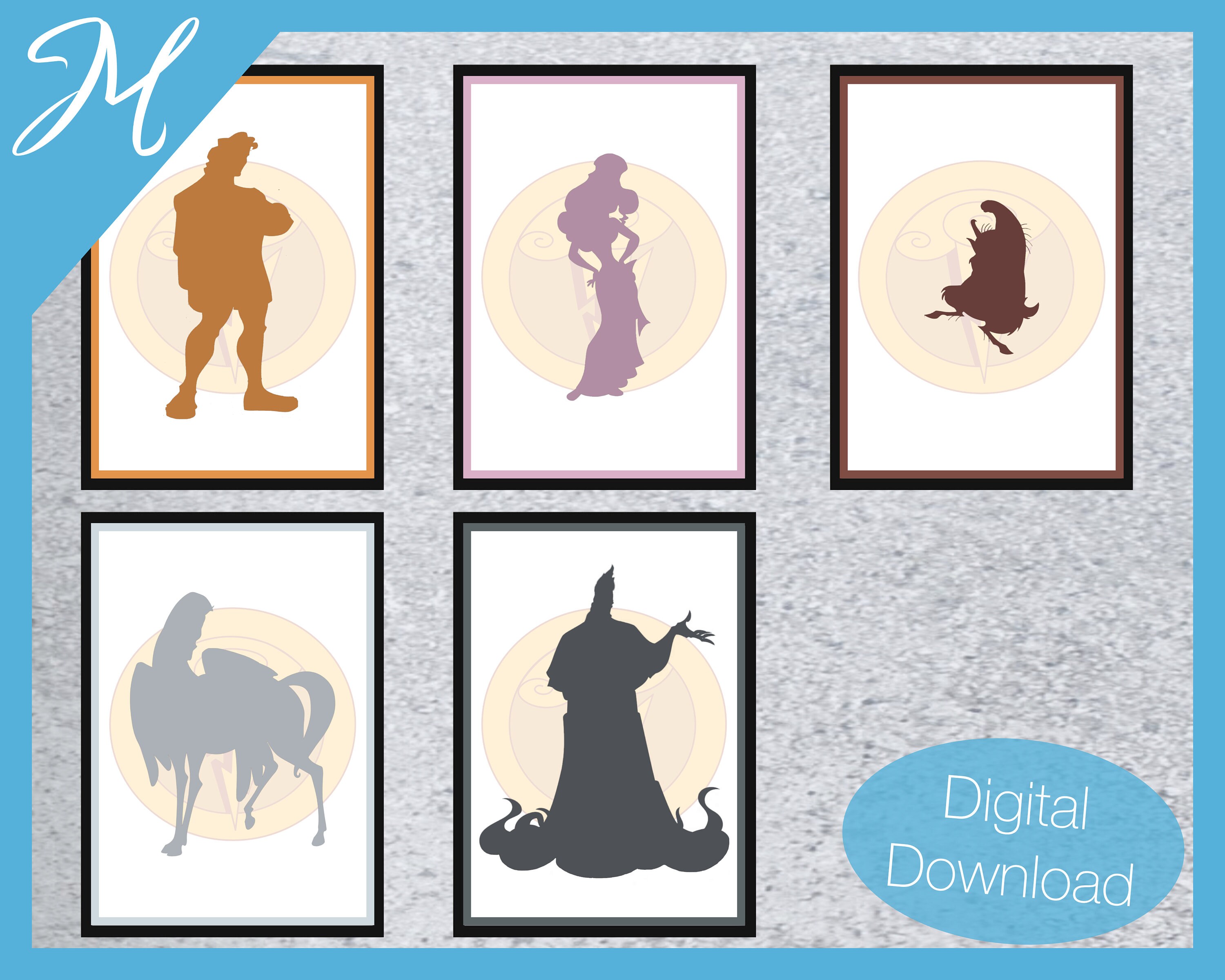 Hercules Poster Prints Set of 5 Printable Wall Art Movie - Etsy