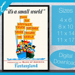 Its a Small World Poster Vintage Poster DIY Printable Wall | Etsy