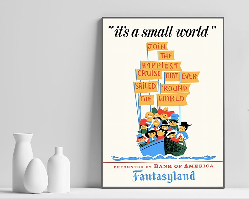 Its a Small World Poster Vintage Poster DIY Printable Wall - Etsy