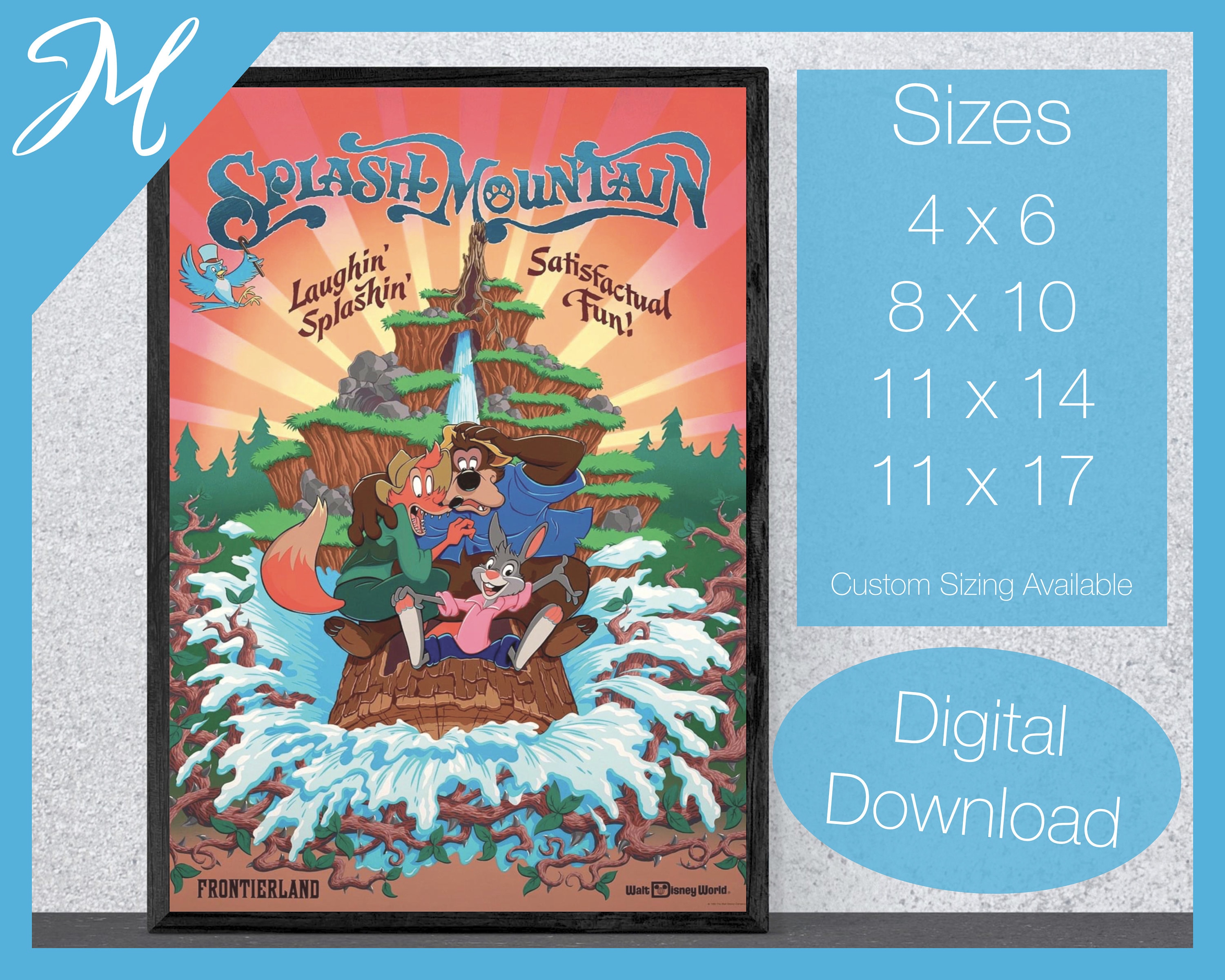 Splash Mountain Poster WDW Vintage Attraction Poster - Etsy Polska