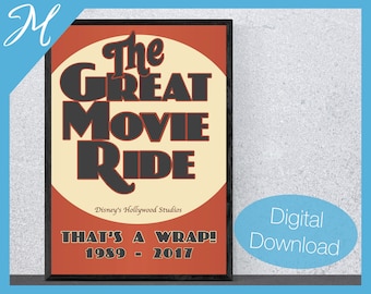 The Great Movie Ride Poster Disney Poster Vintage Disney Attraction ...