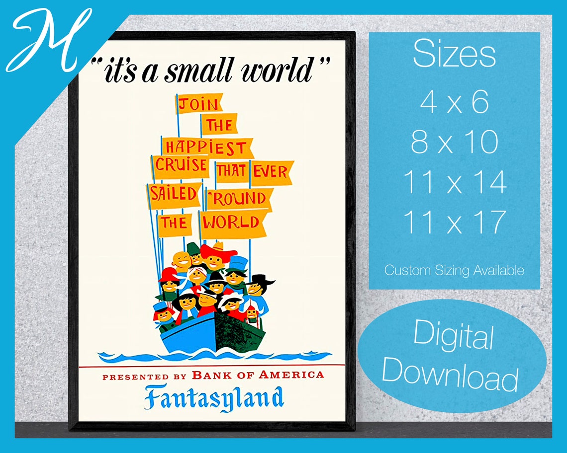 Its a Small World Poster Vintage Poster DIY Printable Wall - Etsy