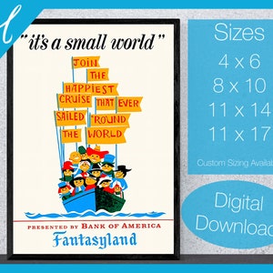 Its a Small World Poster Vintage Poster DIY Printable Wall - Etsy