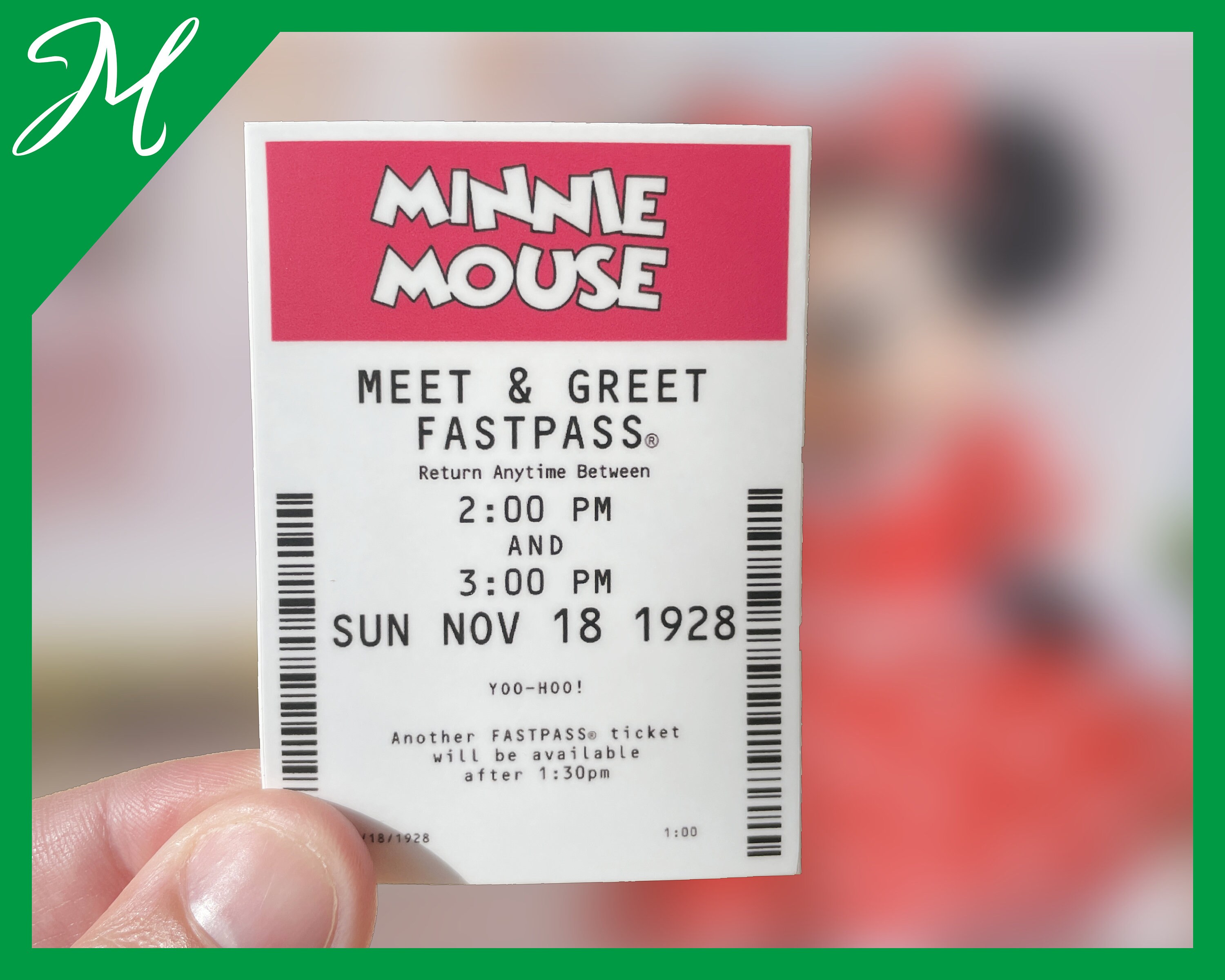 Minnie Mouse Sticker fastpass Ticket Laptop Sticker Phone Case Sticker ...