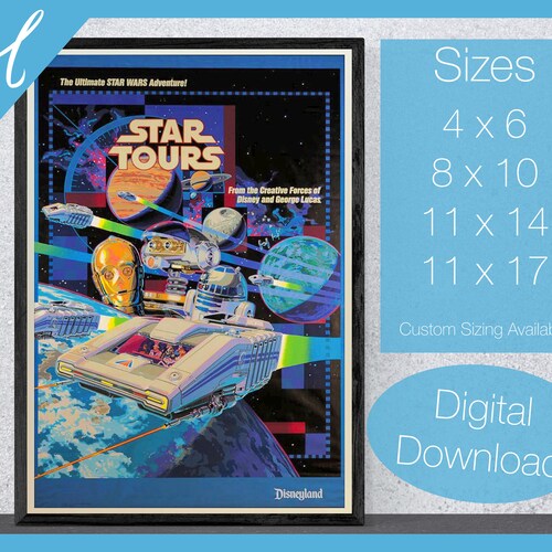 Star Tours Poster DL Star Wars Attraction Poster DIY - Etsy