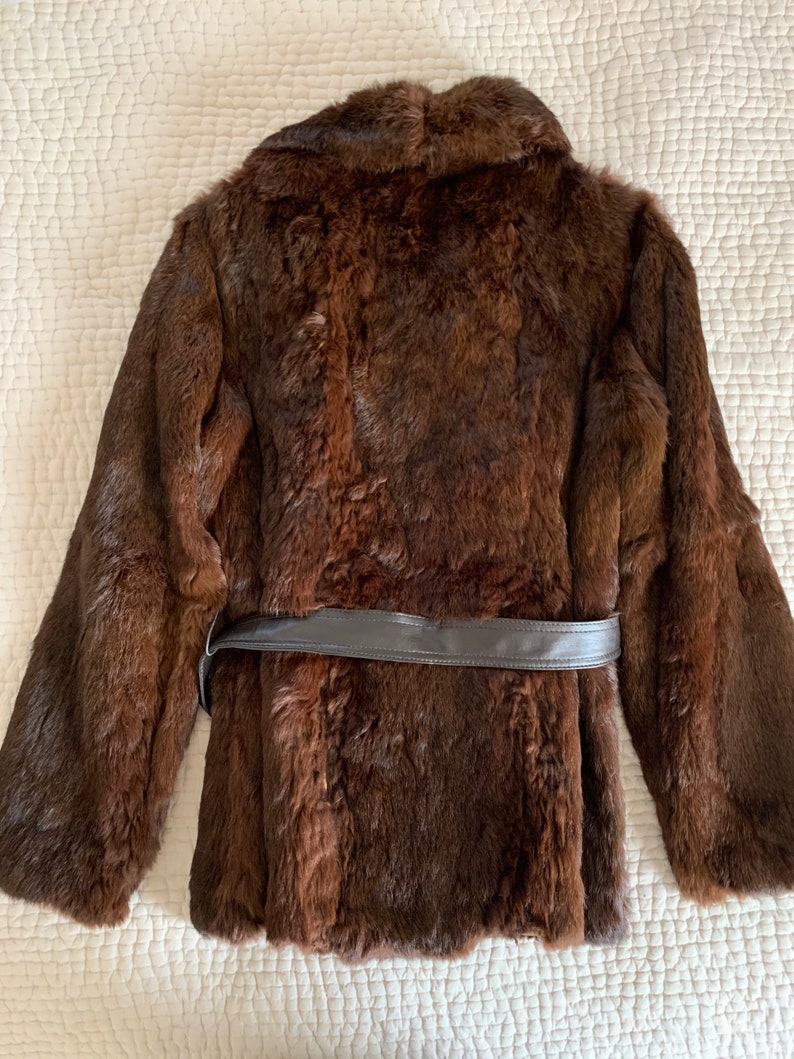 Fabulous Belted Rabbit Fur Coat M - Etsy