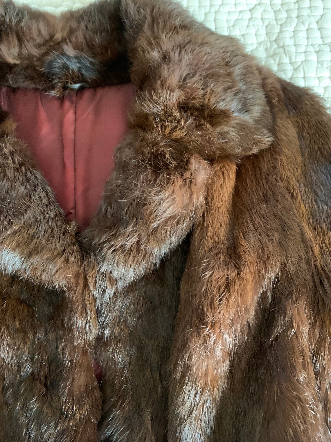 Fabulous Belted Rabbit Fur Coat M - Etsy
