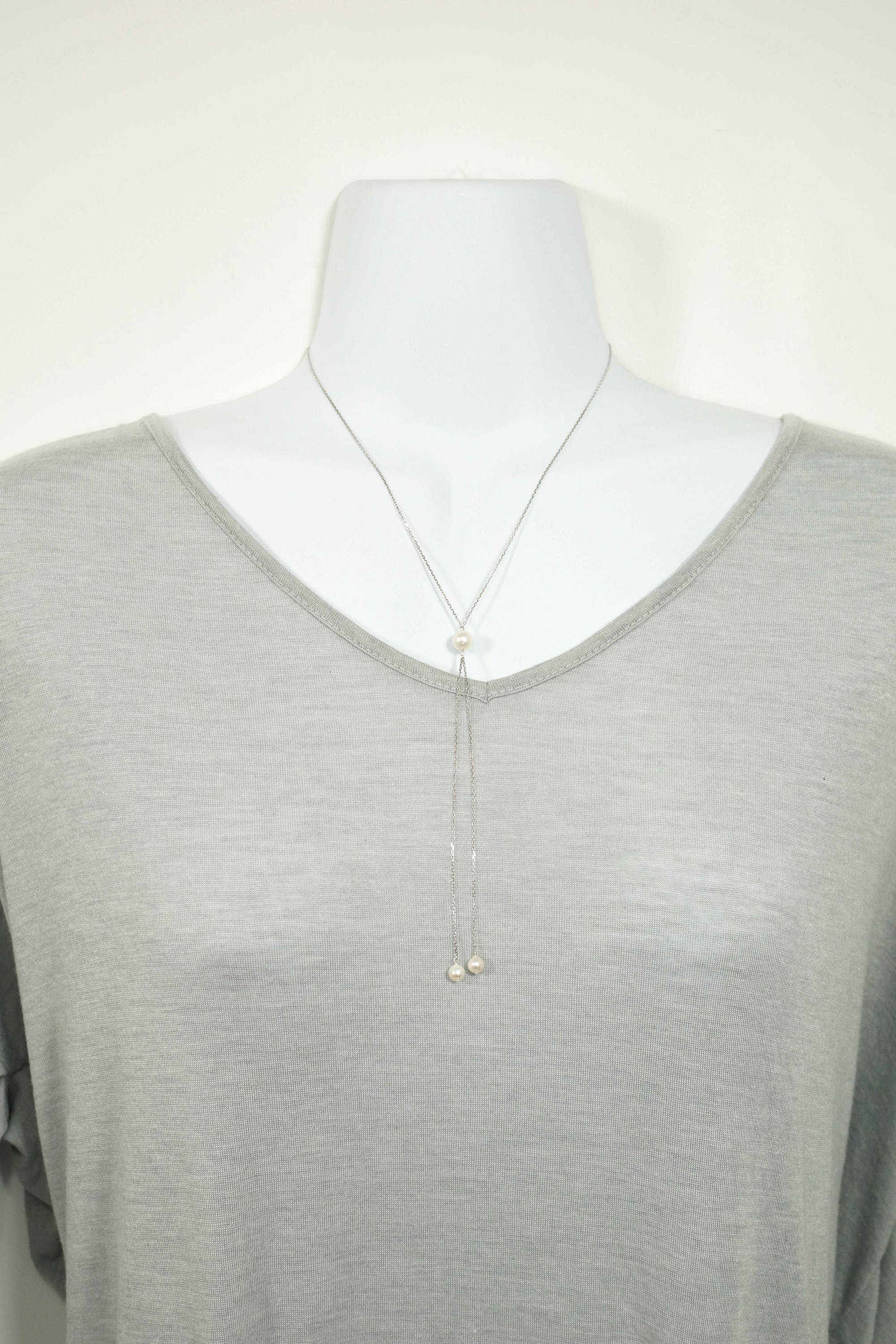 Wendy Rhodes Inspired Freshwater Pearl Sterling Silver Lariat Necklace ...