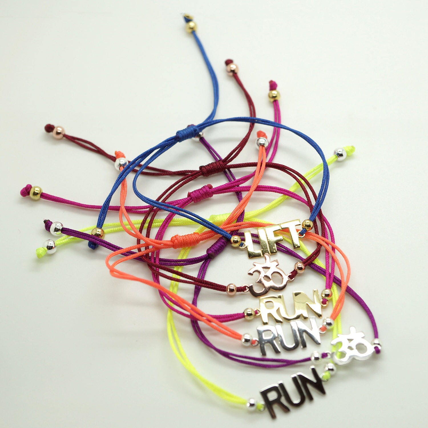 RUN Charm Adjustable String Bracelet - Etsy