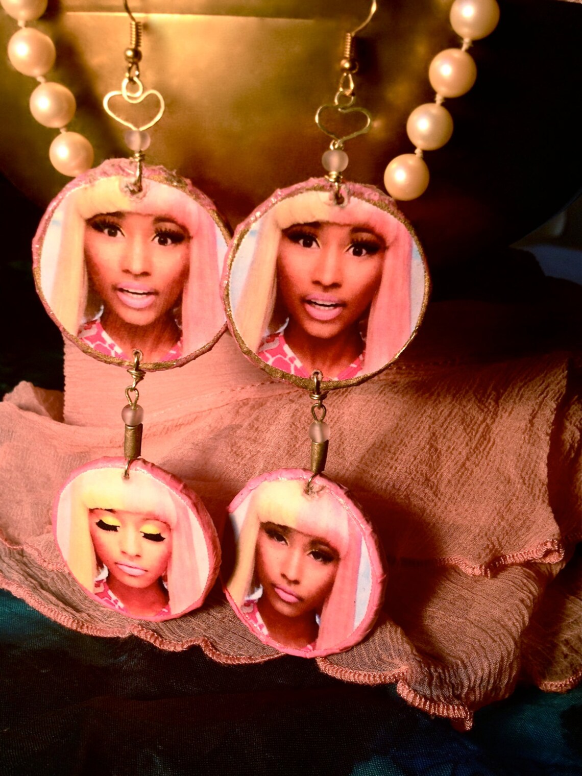 Super Brass Nicki Minaj Earrings Etsy