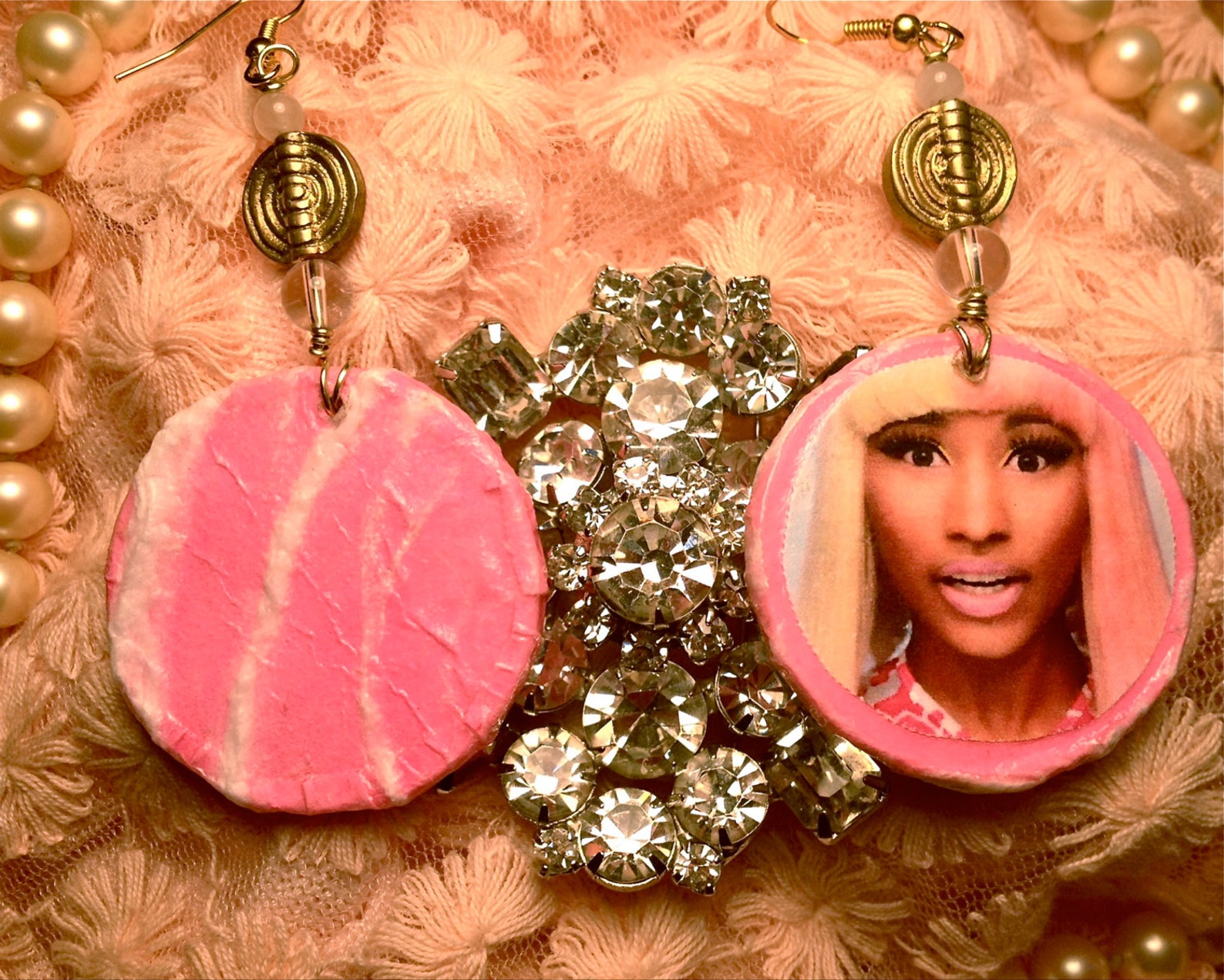 Super Brass Nicki Minaj Earrings Etsy