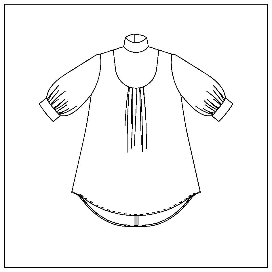 Akinohi High Collar Blouse Dress PDF Sewing Pattern for Women | Etsy