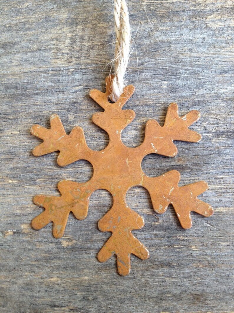 Rusty Tin Snowflake. Package of 2. Primitive Tin Snowflake - Etsy