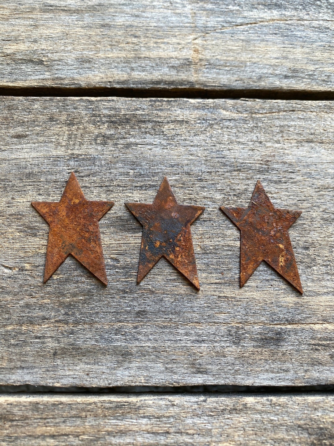 1-3/4 X 1-1/4 Rusty Tin Star. Package of Three 3. Tin Stars. Rusty Tin ...