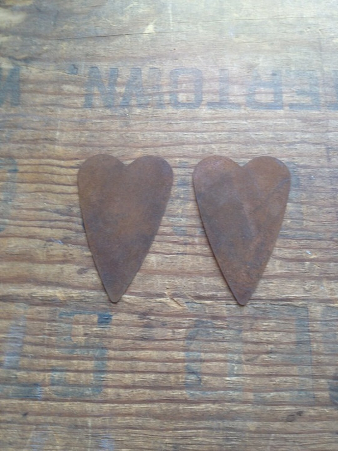 2-3/4 X 1-1/4 Rusty Tin Heart. Package of Two 2. Tin Hearts. Rusty Tin ...