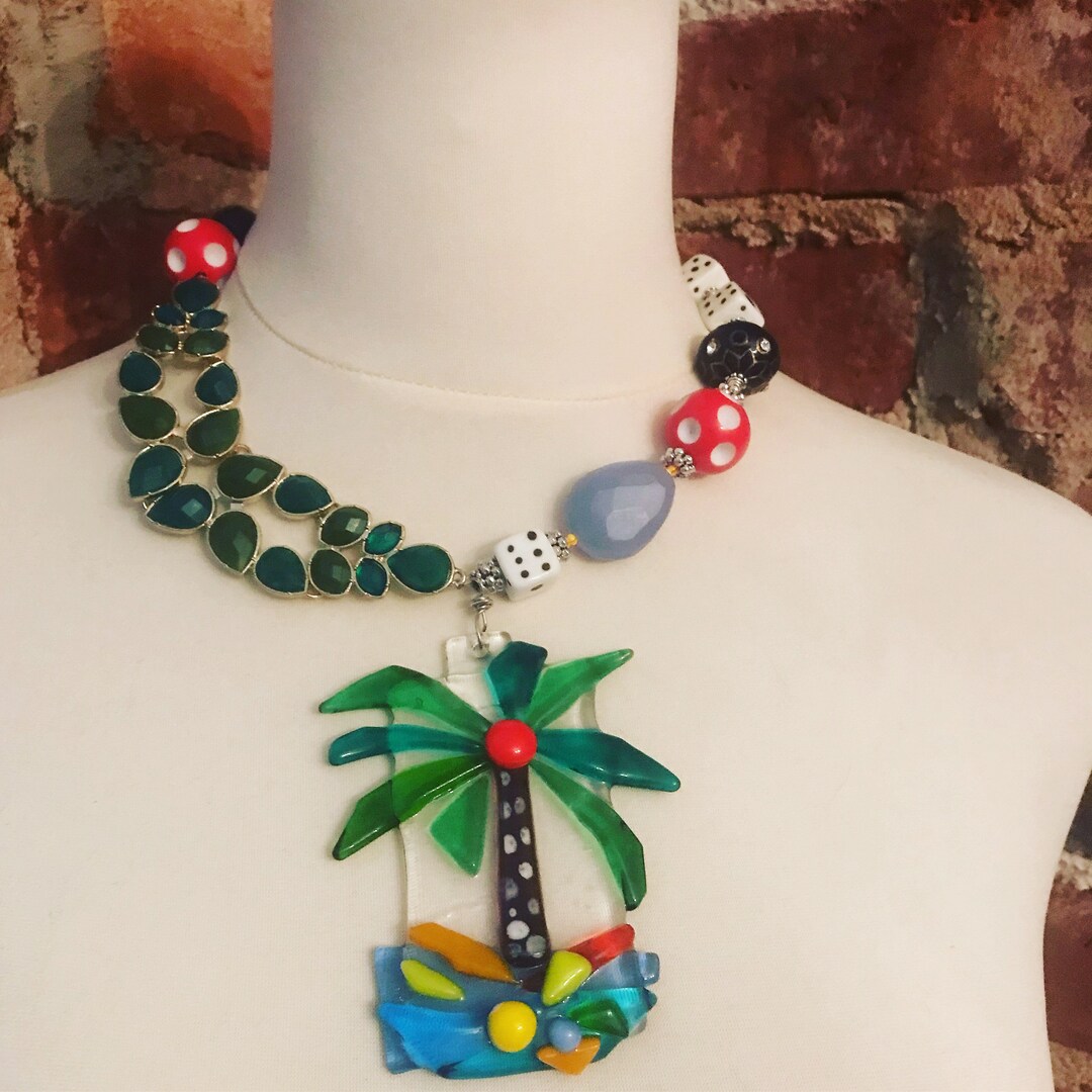 OOAK Tropical Island Beach Themed Statement Necklace - Etsy