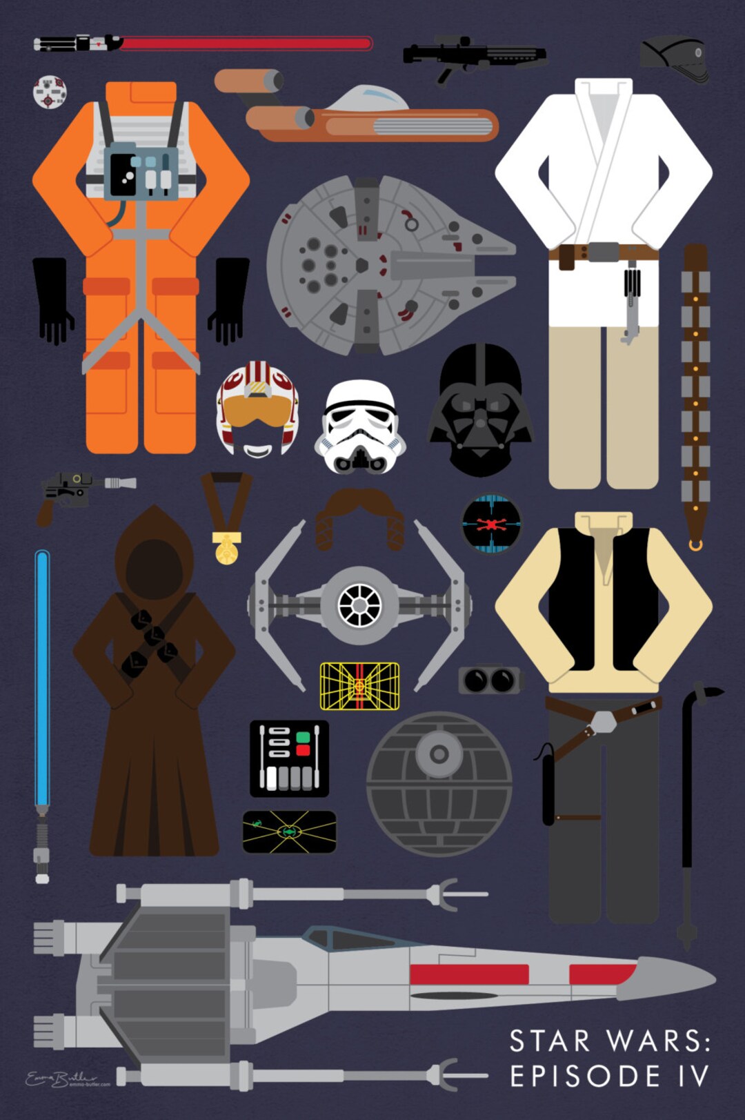 Star Wars: Episode IV Movie Parts Poster - Etsy