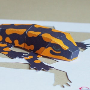Salamander Papercraft Kit in Black and Yellow. DIY Salamander for ...