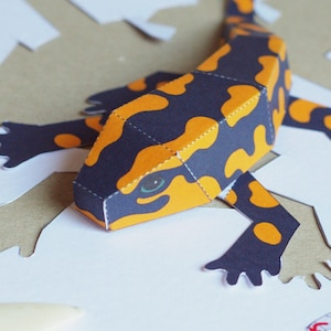 Salamander Papercraft Kit in Black and Yellow. DIY Salamander for ...