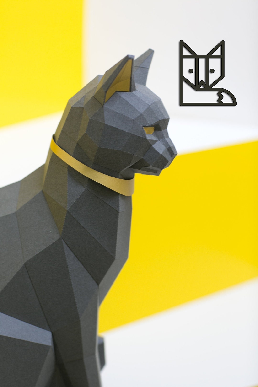 Black Cat Papercraft Kit, PREMIUM Version With Gold Applications. Egypt ...