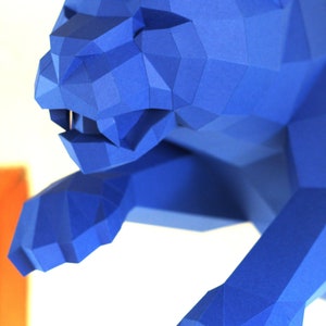 Jumping Jaguar, Half Out of the Wall, Papercraft Kit Designed by ...