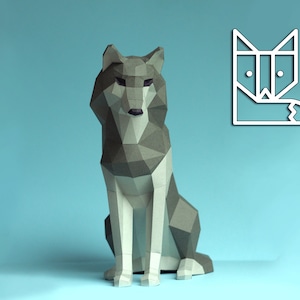 The Paper Wolf Papercraft Kit, Sitting Wolf by Paperwolf. Friendly ...