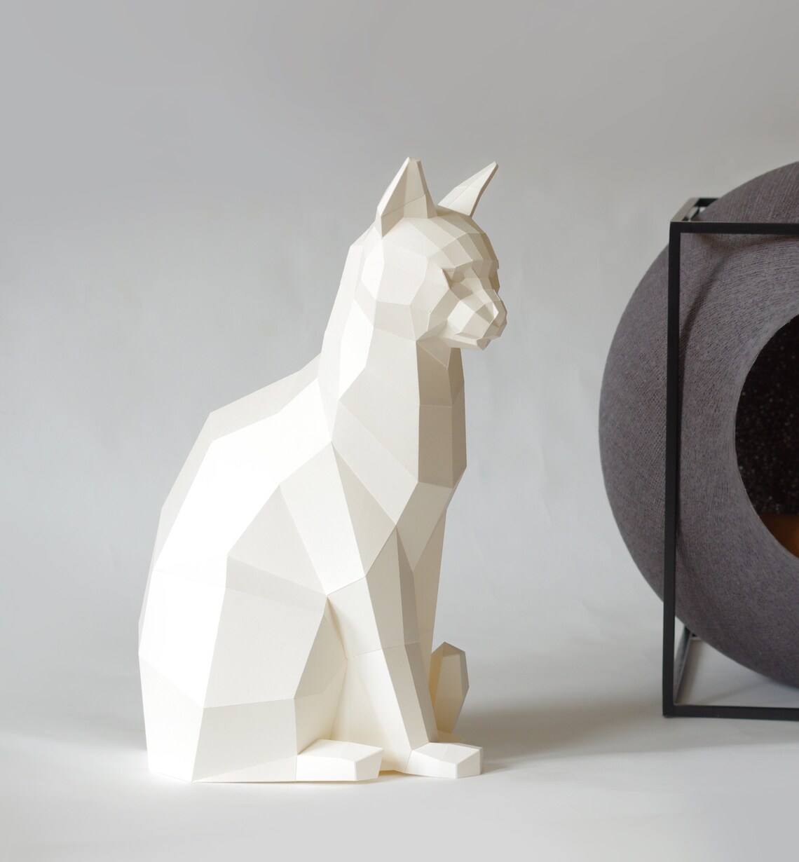 Sitting Cat Papercraft Kit by Paperwolf Perfect Lockdown | Etsy