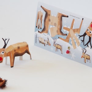 Postcard "rudolph the Reindeer" - Christmas Edition DIY Template - Etsy