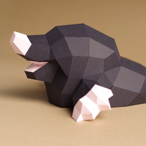 Happy Mole, Papercraft Kit by Paperwolf. Funny Molehill, a Cubic Paper ...
