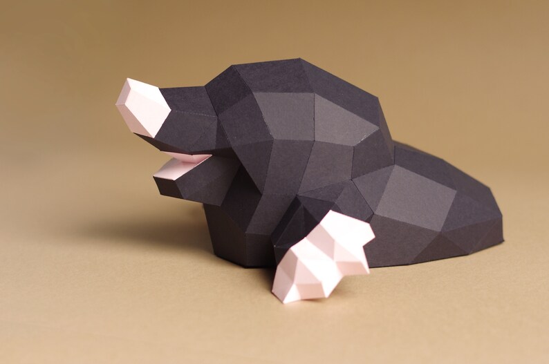 Happy Mole, Papercraft Kit by Paperwolf. Funny Molehill, a Cubic Paper ...