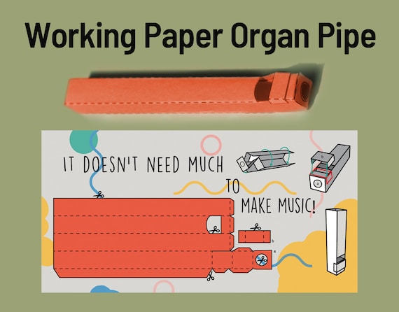 Postcards with a working organ pipe paper whistle DIY kit | Etsy