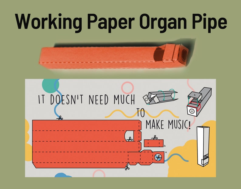 Postcards with a working organ pipe paper whistle DIY kit | Etsy