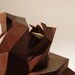 Wooden Lion Head, Precious Oiled Black Walnut Sculpture, Geometric ...