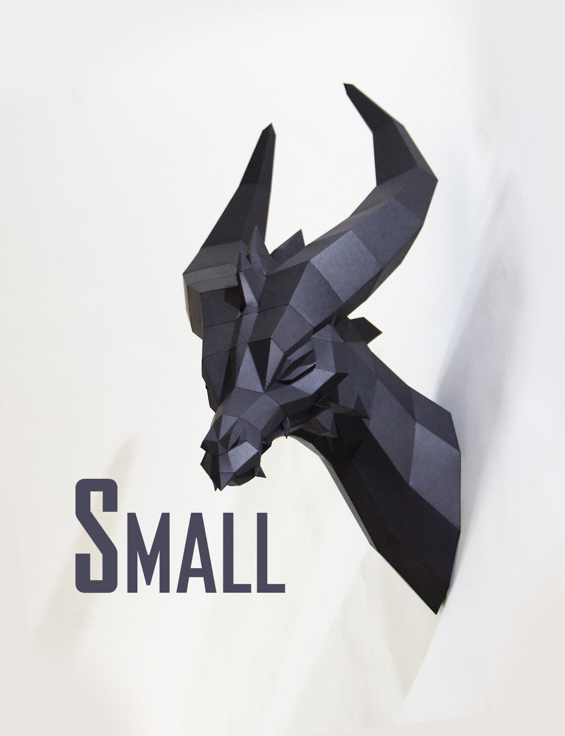 SMALL Black Dragon Premium Papercraft Kit Polygonal - Etsy