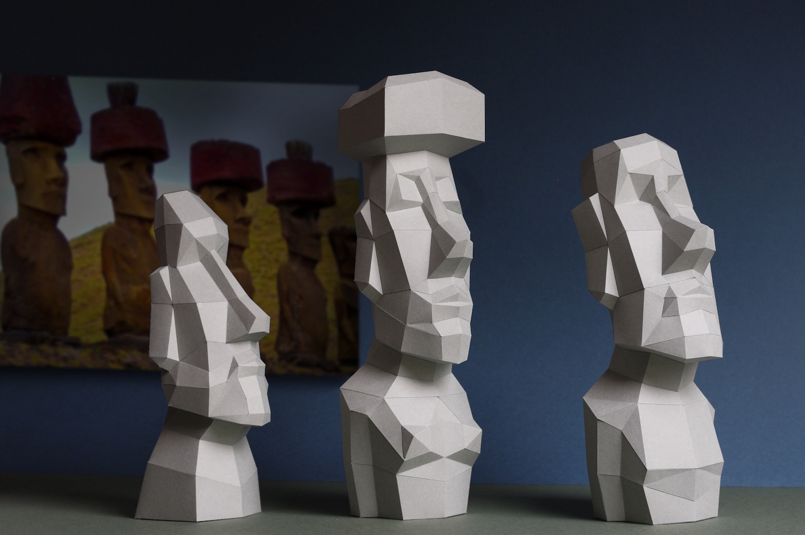 Easter Island Moai Statue, Papercraft Kit by Paperwolf, 3 Rapa Nui ...