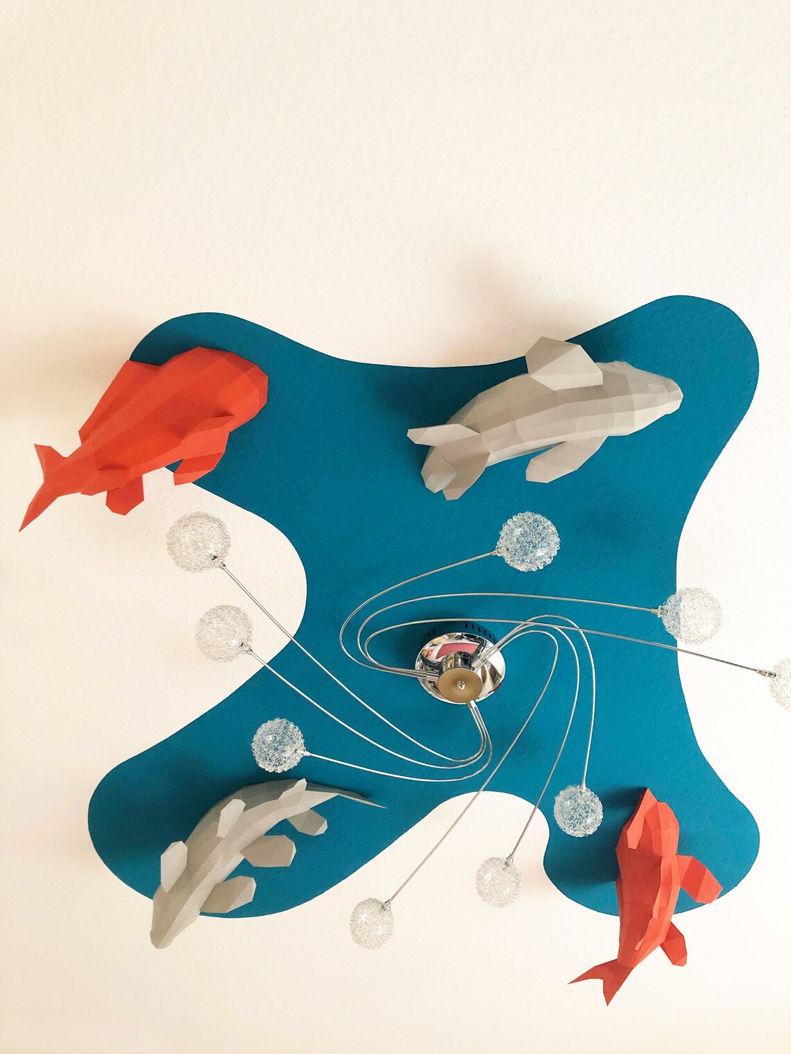 Ceiling Kois Fish Shoal Papercraft Kit 4 Fishes - Etsy