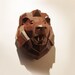 Wooden Lion Head, Precious Oiled Black Walnut Sculpture, Geometric ...