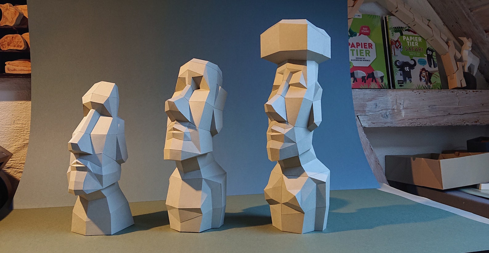 Easter Island Moai Statue Papercraft kit by Paperwolf 3 Rapa | Etsy