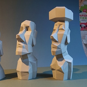Easter Island Moai Statue, Papercraft Kit by Paperwolf, 3 Rapa Nui ...
