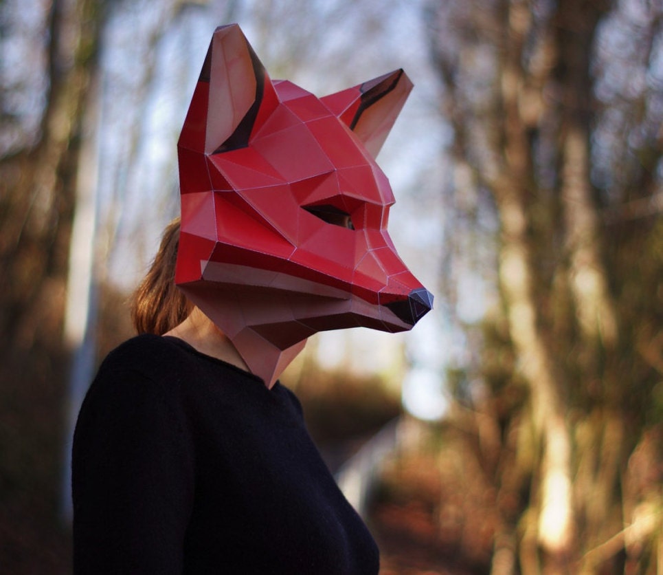 Fox Mask DIY papercraft digital download | Etsy