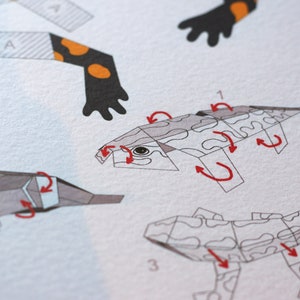 Salamander Papercraft Kit in Black and Yellow. DIY Salamander for ...