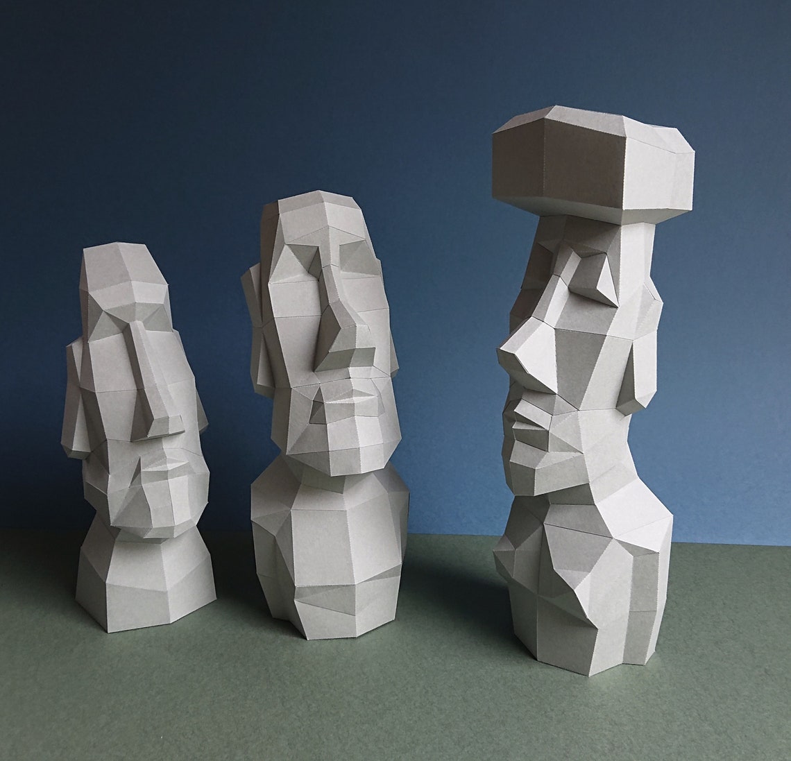 Easter Island Moai Statue Papercraft Kit by Paperwolf 3 Rapa - Etsy