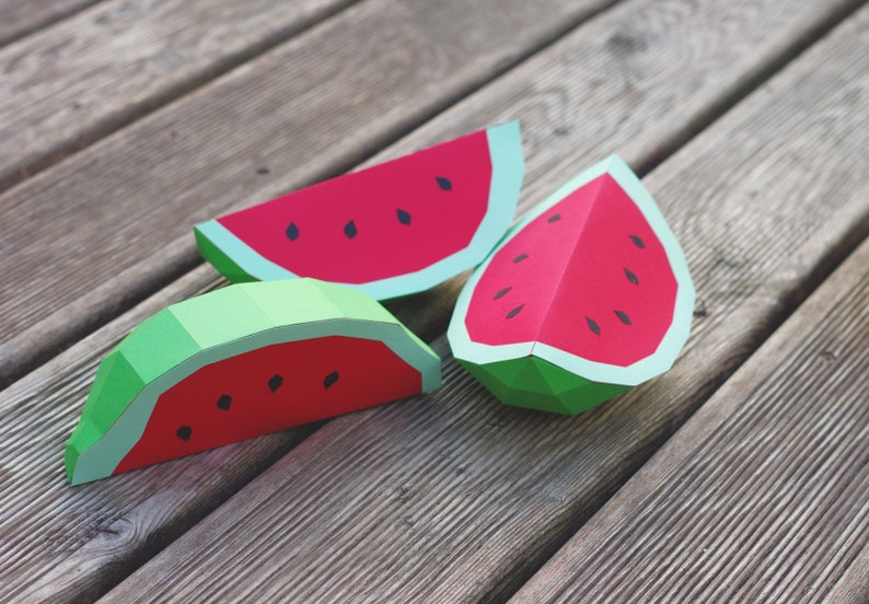 Lemon and Melon papercraft kit made from colorful paper. | Etsy