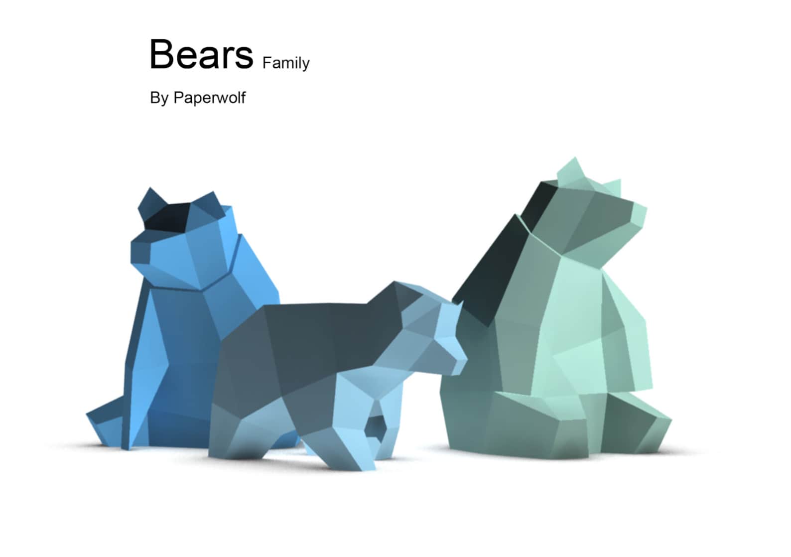 Bears Family Papercraft Kit PRINTED VERSION - Etsy