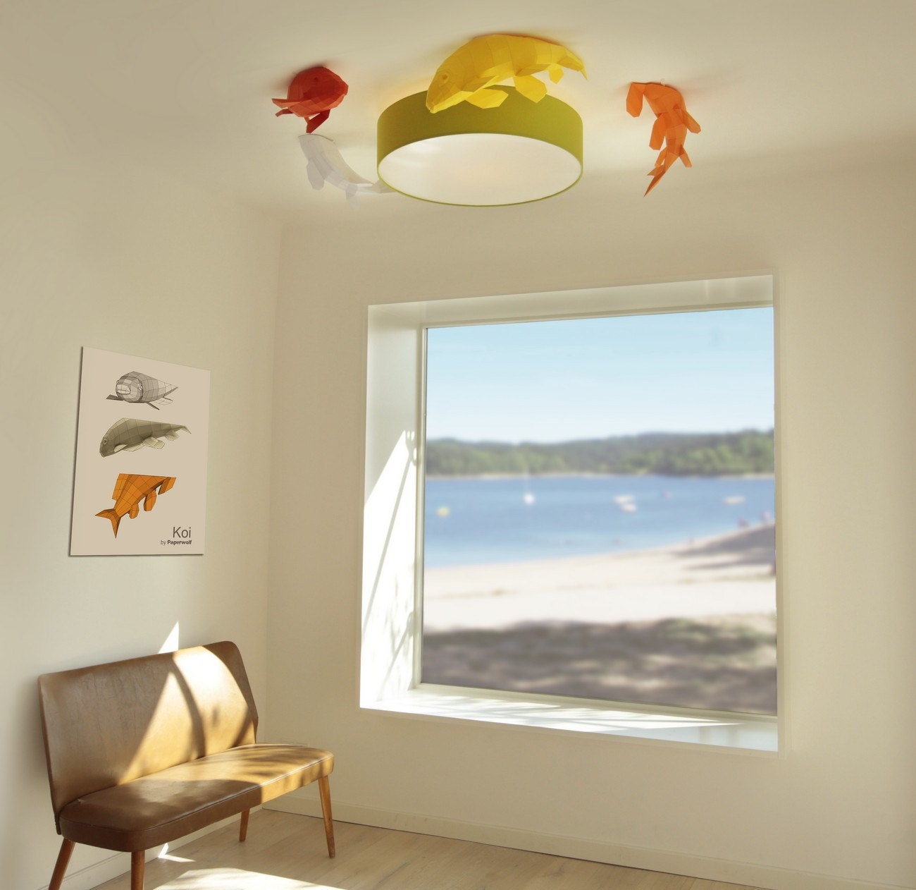 Ceiling Kois Fish Shoal Papercraft Kit 4 Fishes - Etsy